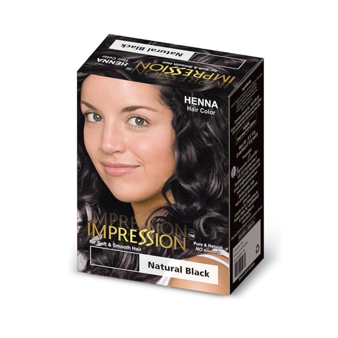 Impression Henna Hair Color Negro 10 gr X 6 sachets – Perfumería Fraganzza